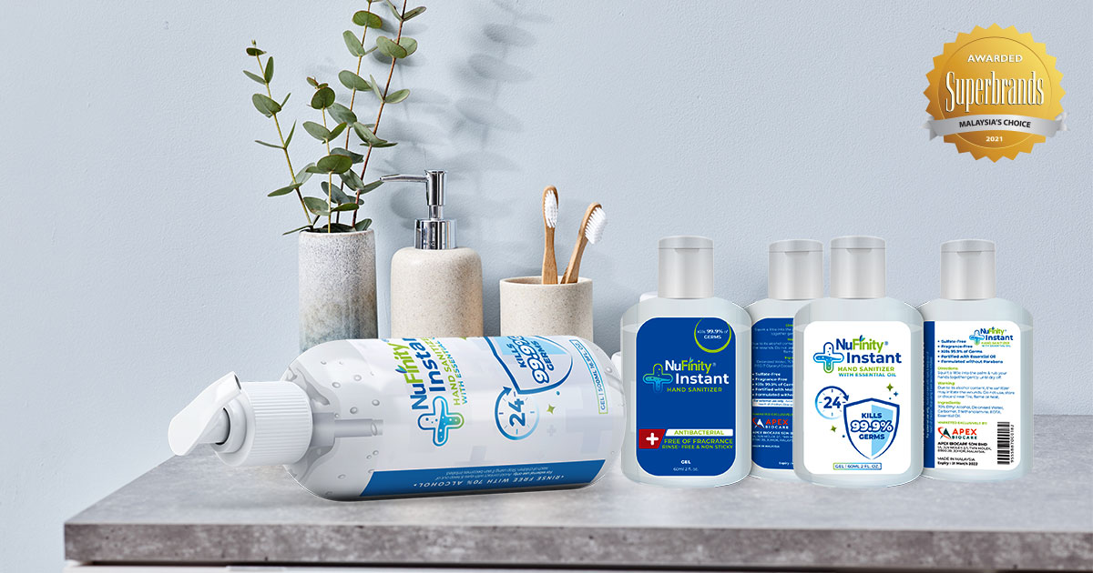 NuFinity® Instant Hand Sanitizer with Essential Oil 60ml - ABE - Your ...