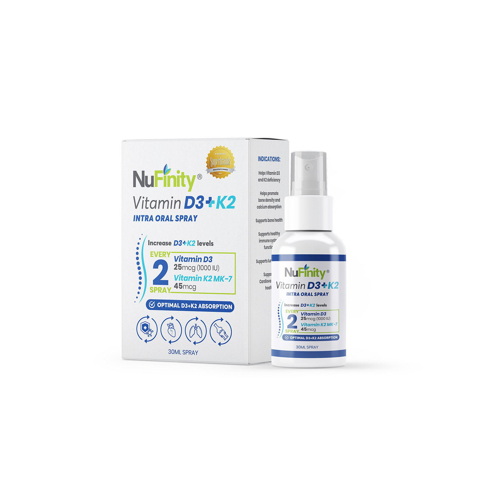 NuFinity® D3+K2 Intra Oral Spray - ABE - Your Wellness Hub