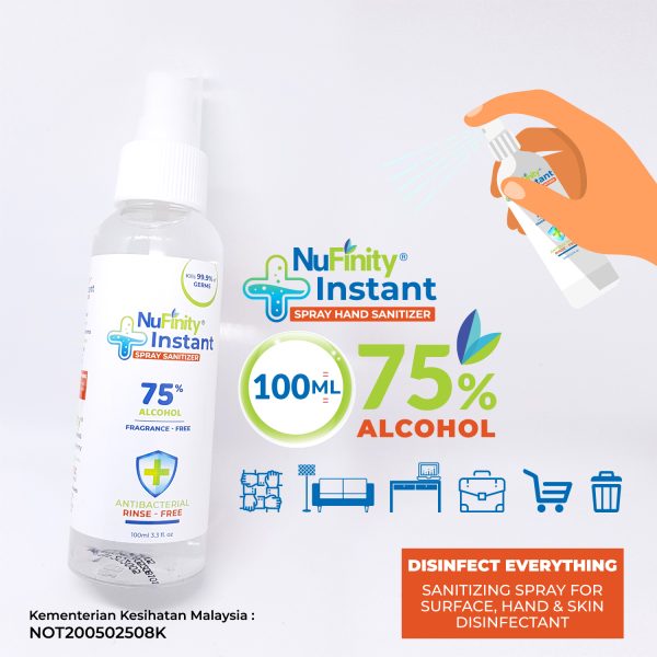 NuFinity® Instant Sanitizer Spray 100ml - ABE - Your Wellness Hub